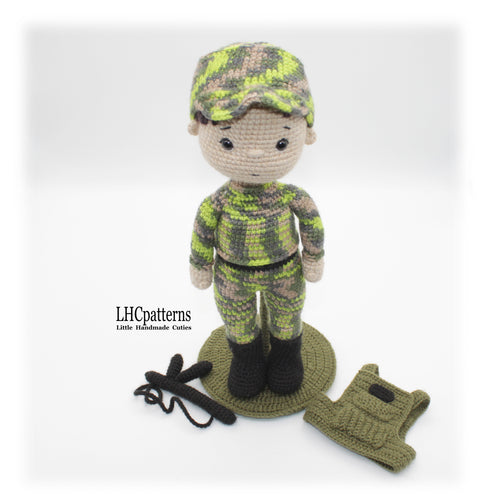 Crochet Pattern: Soldier Doll, Military Man Soft Toy, Army Man, Army B ...