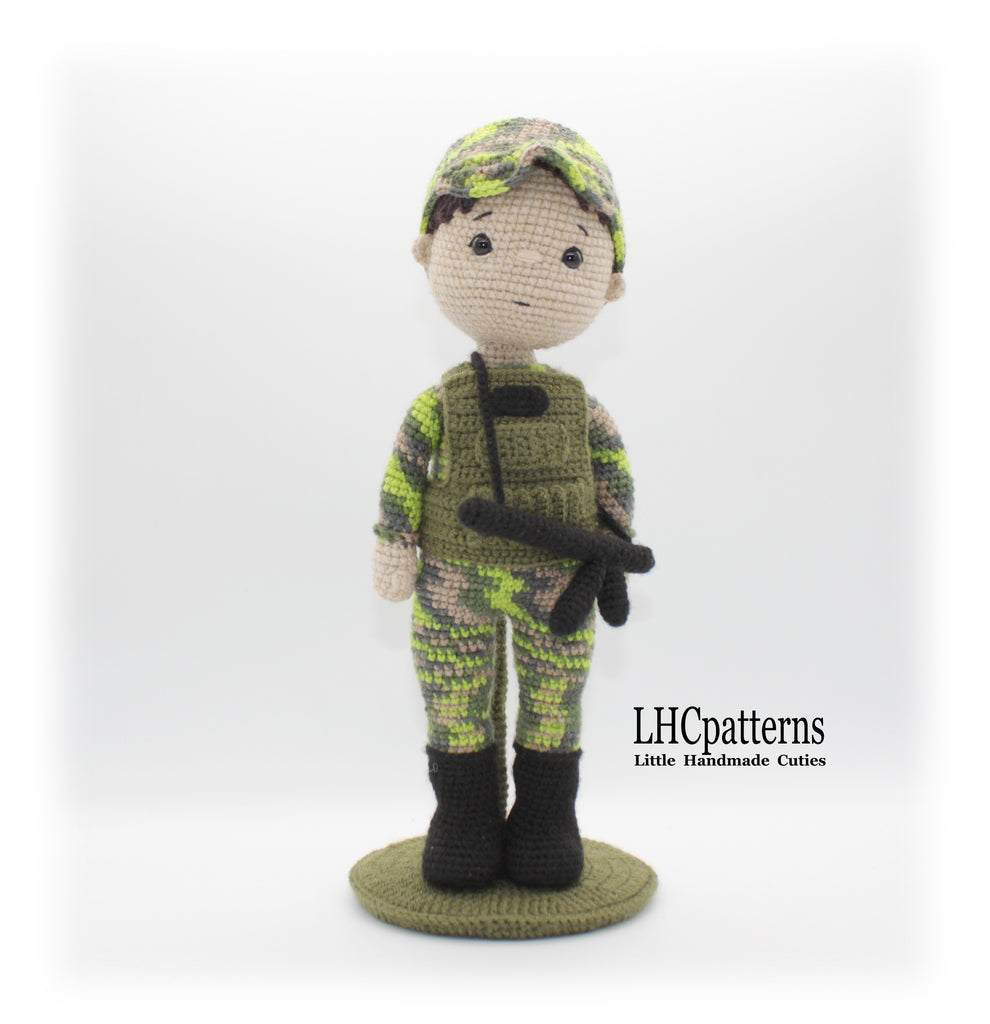 Crochet Pattern: Soldier Doll, Military Man Soft Toy, Army Man, Army B ...
